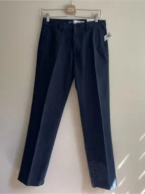 Pants | Nwt Old Navy 9s Straight Linen Blend Pants 29x30 Navy Blue ...